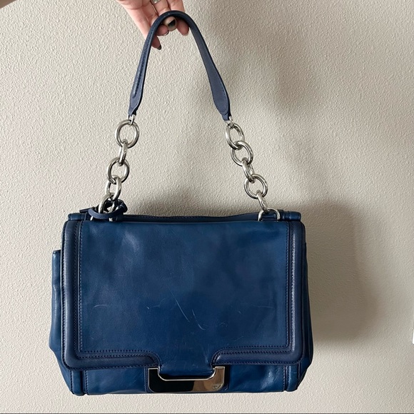 Diane Von Furstenberg | Bags | Dvf Large Leather Flap Shoulder Bag In ...